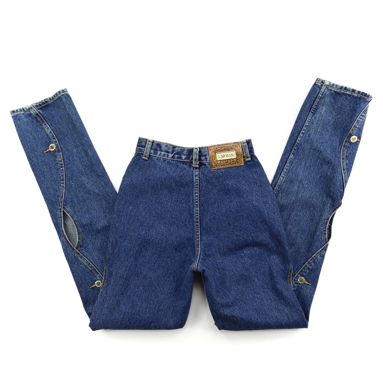 Vintage Lawman Western Peek A Boo Dark Wash High Waisted Jeans - Etsy