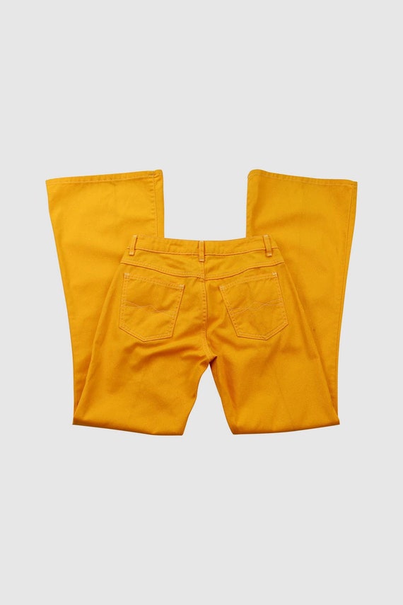 Vintage Y2K Low Rise Sparkly Yellow Flared Jeans - Gem