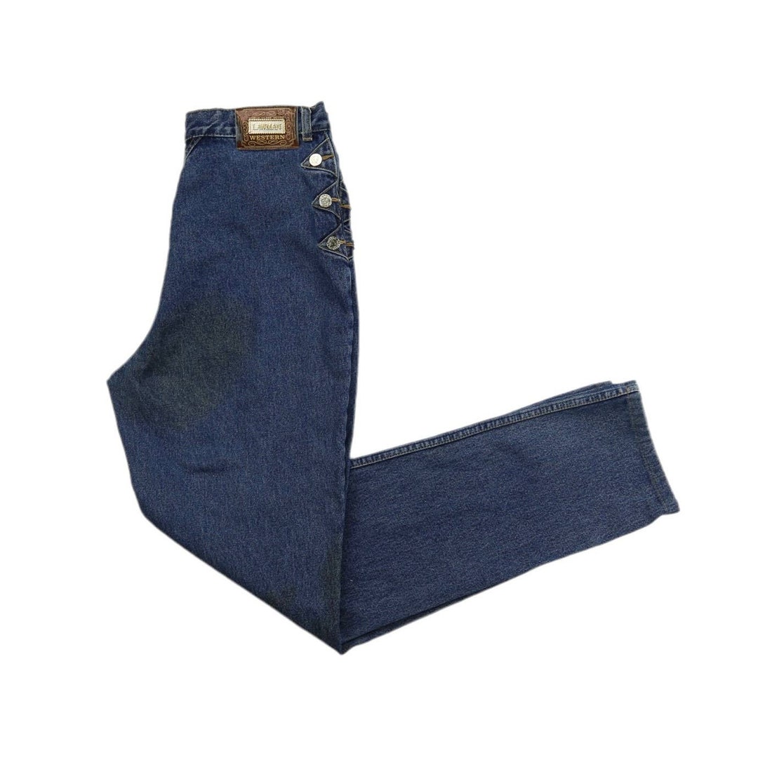 Vintage Lawman 3 Button Dark Wash High Waisted Jeans - Etsy
