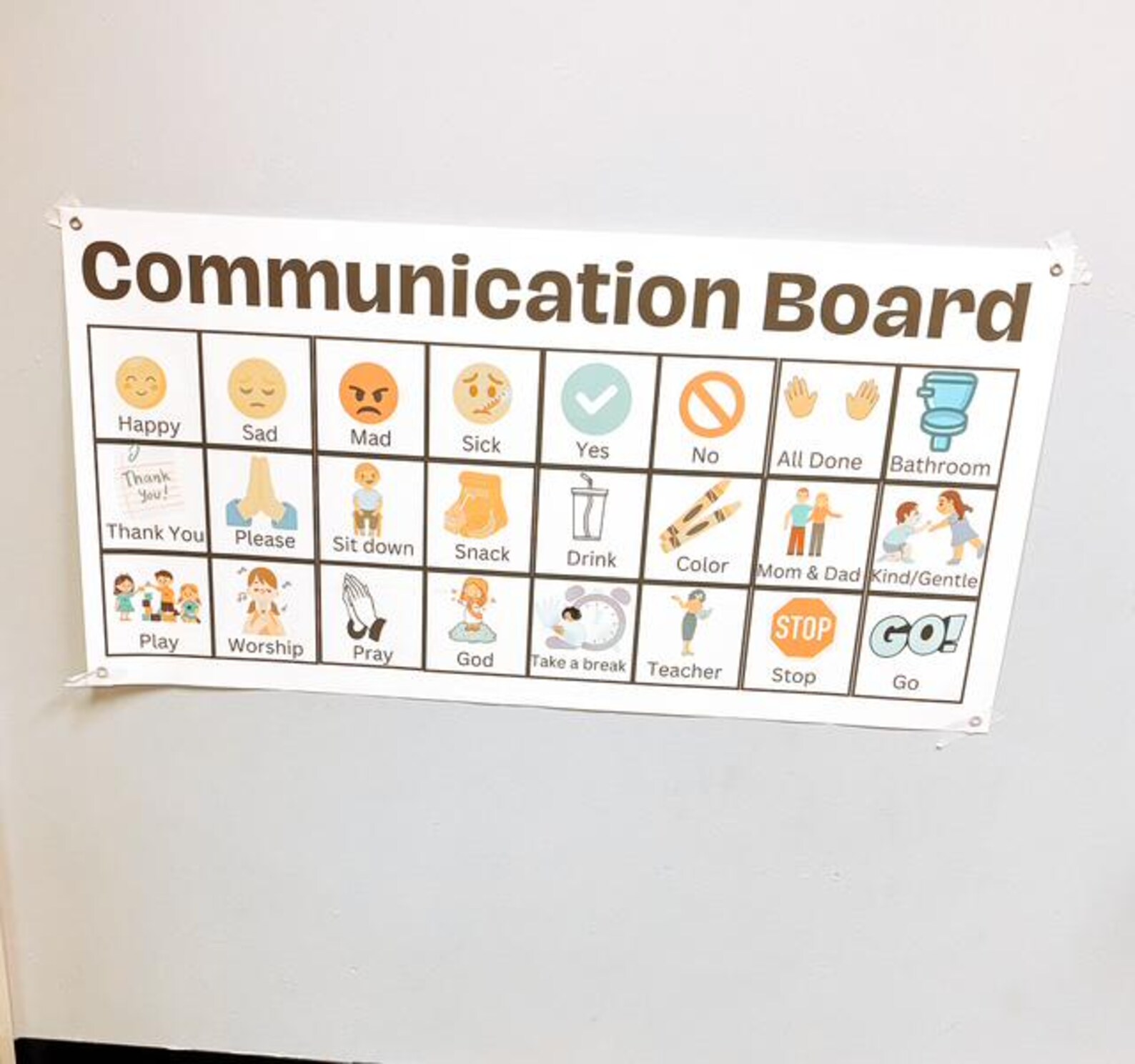 Customizable Communication Board Digital Graphic ~ PECS Board ~ AAC ...