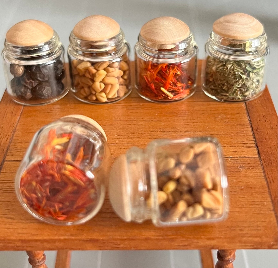 Chunky Little SET OF 4 Kitchen Jars in 1:12 Size for Dolls House ...
