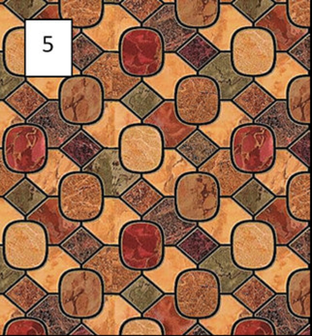 5 DIFFERENT DOLLSHOUSE Floor Tile Sheet Paper or Peel and Stick SCALE 1 ...