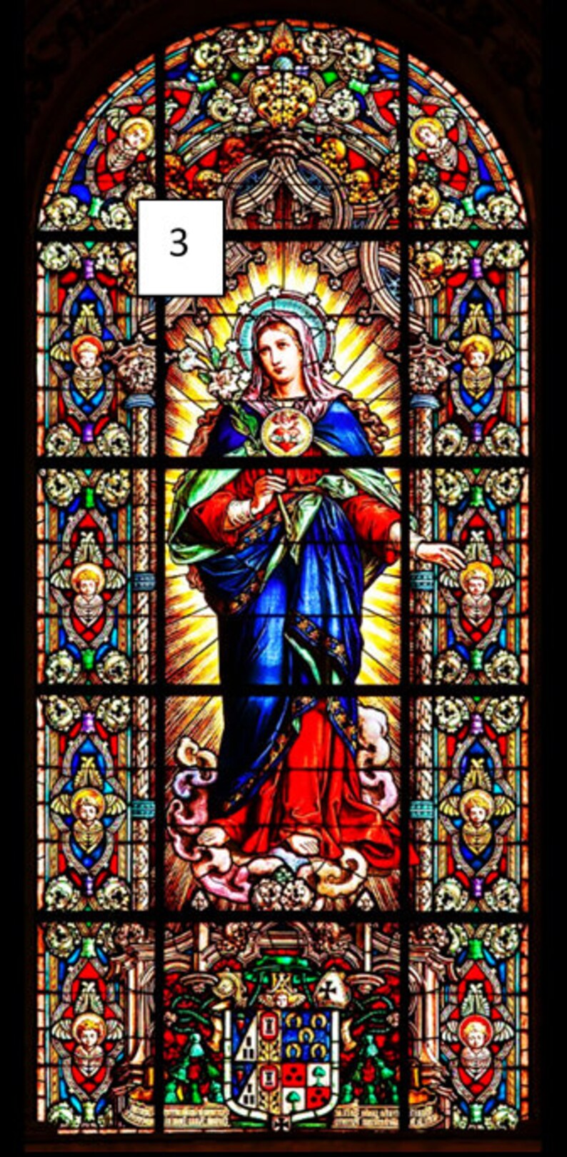 Dollhouse Church Stained Glass Window: Lumiplex Plastic Panel (12cm X ...