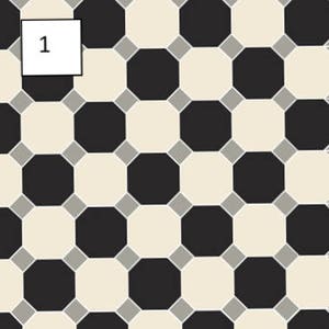 5 DIFFERENT DOLLSHOUSE Floor Tile Sheet Paper or Peel and Stick SCALE 1 ...