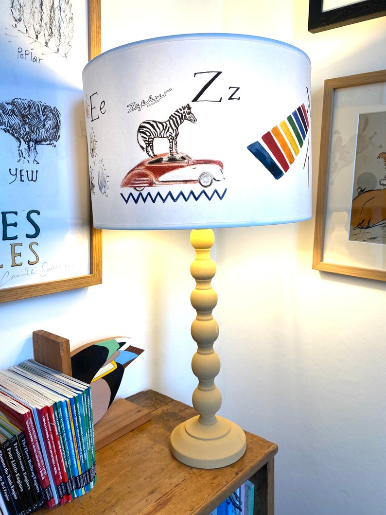 Alphabet Nursery Drum Lamp Shade on Card - Etsy