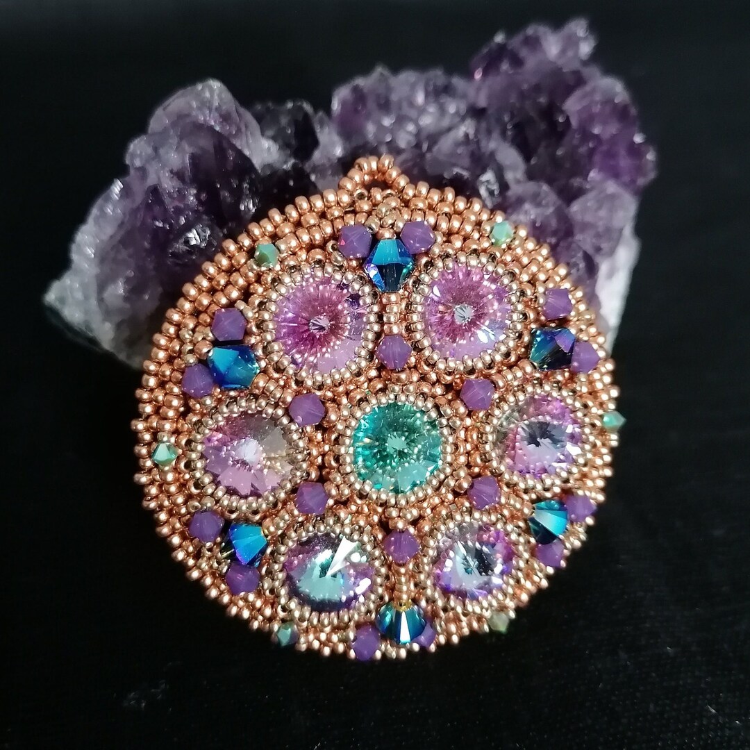 Beading Pattern "kaleidoscope", Tutorial for Bezelling Rivoli to Get a ...