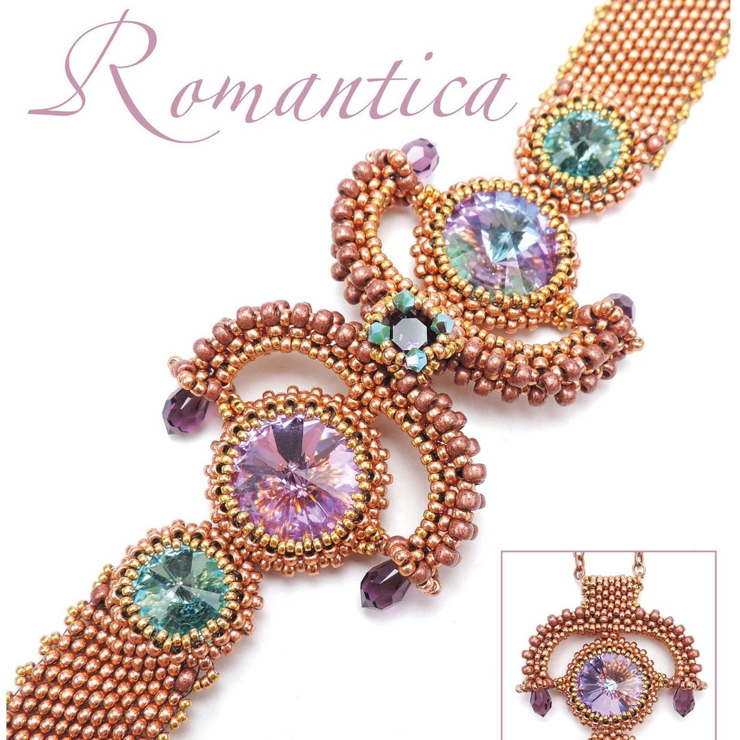 Beading Pattern romantica, Tutorial for a Bracelet and Pendant With ...