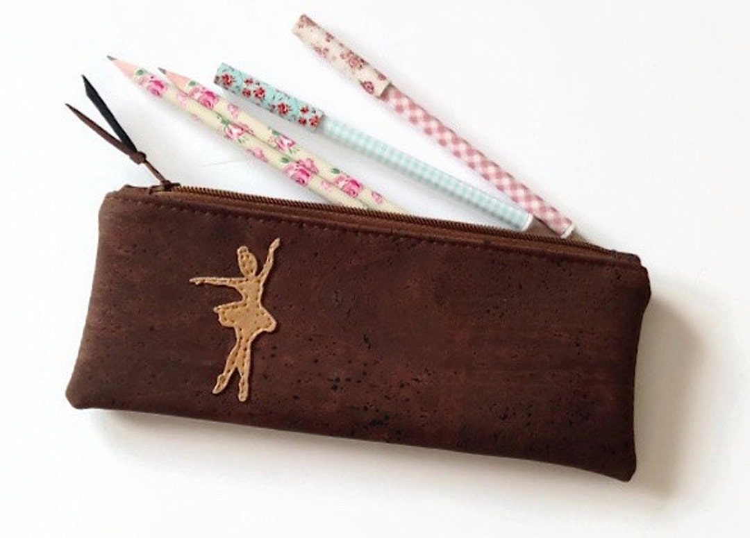Ballerina Pencil Case, Cork Pencil Case, Ballet Dancer Zip Purse, Vegan ...