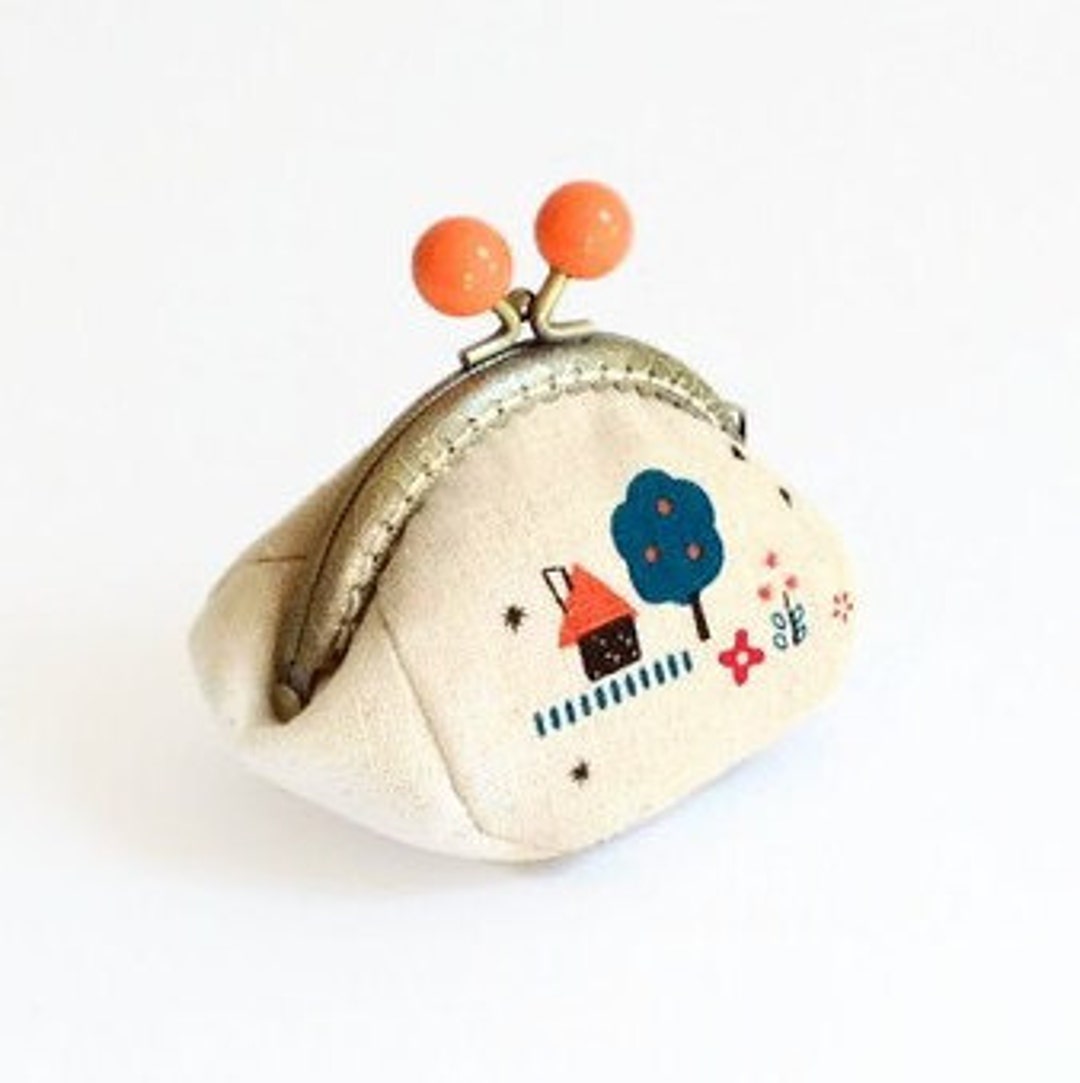 Coin Purse With Metal Frame, Small Change Pouch, Linen Coin Purse, Gift ...