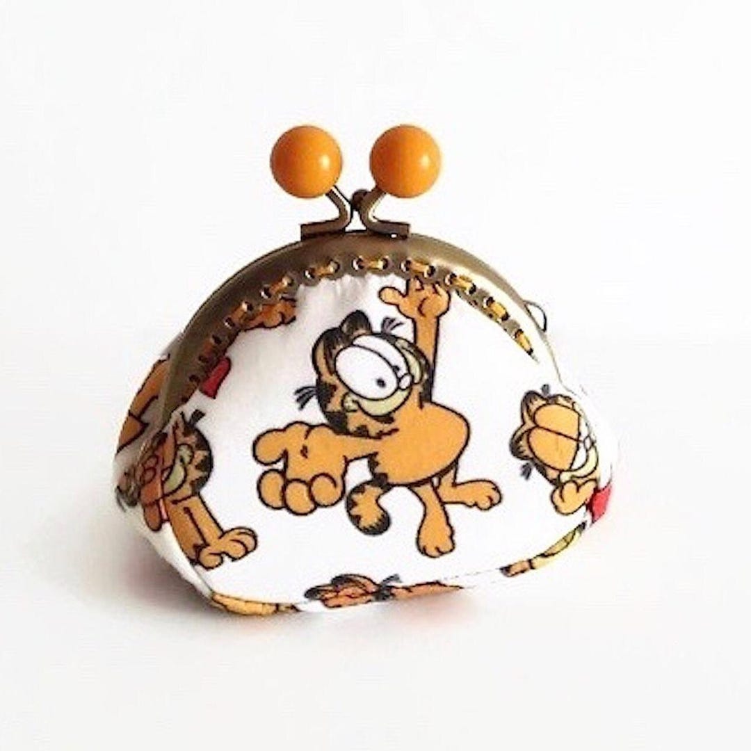 Garfield Coin Purse, 1980s Cartoon, Jim Davis, Change Pouch, Gift for ...