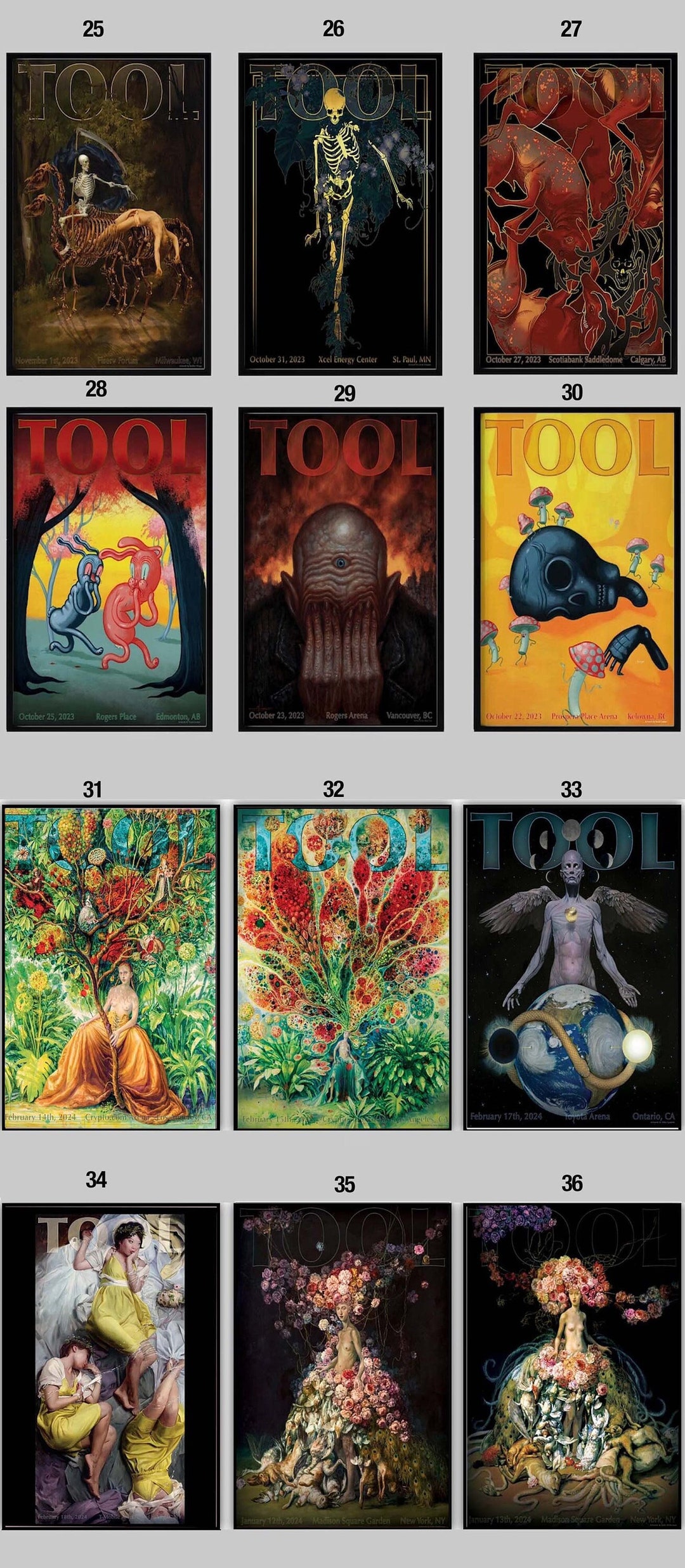 Tool Band All Posters, Las Vegas T Mobil Arena February 18th Poster ...