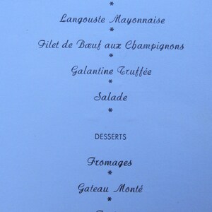 French Menu From 1950's, Vintage Folded Menu Dated 24 May 1959 With ...