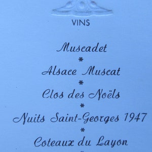 French Menu From 1950's, Vintage Folded Menu Dated 24 May 1959 With ...