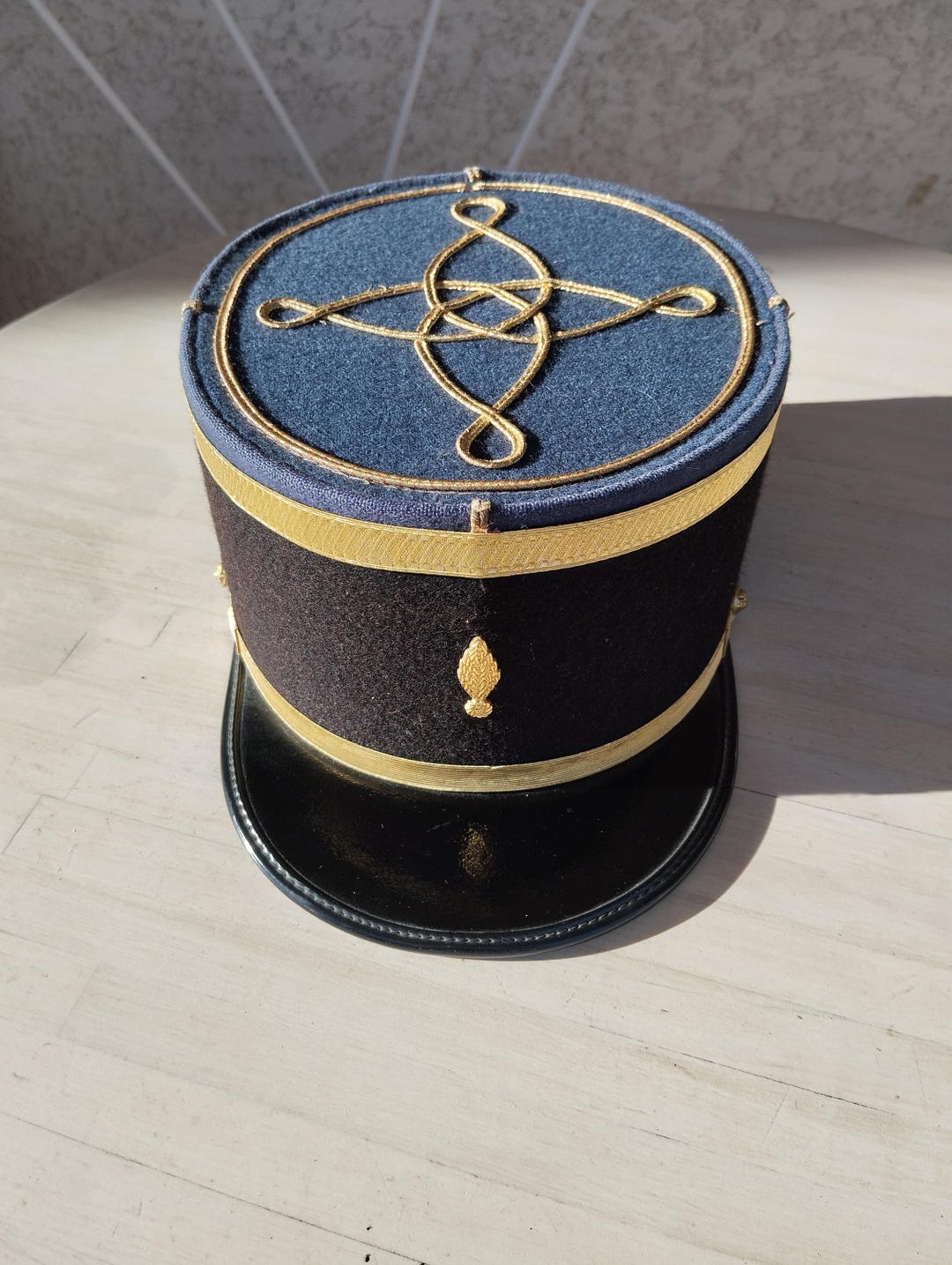 Military Kepi Vintage French Navy Blue Wool With Gold Embroidery ...