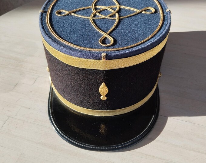 Military Kepi Vintage French Navy Blue Wool With Gold Embroidery ...