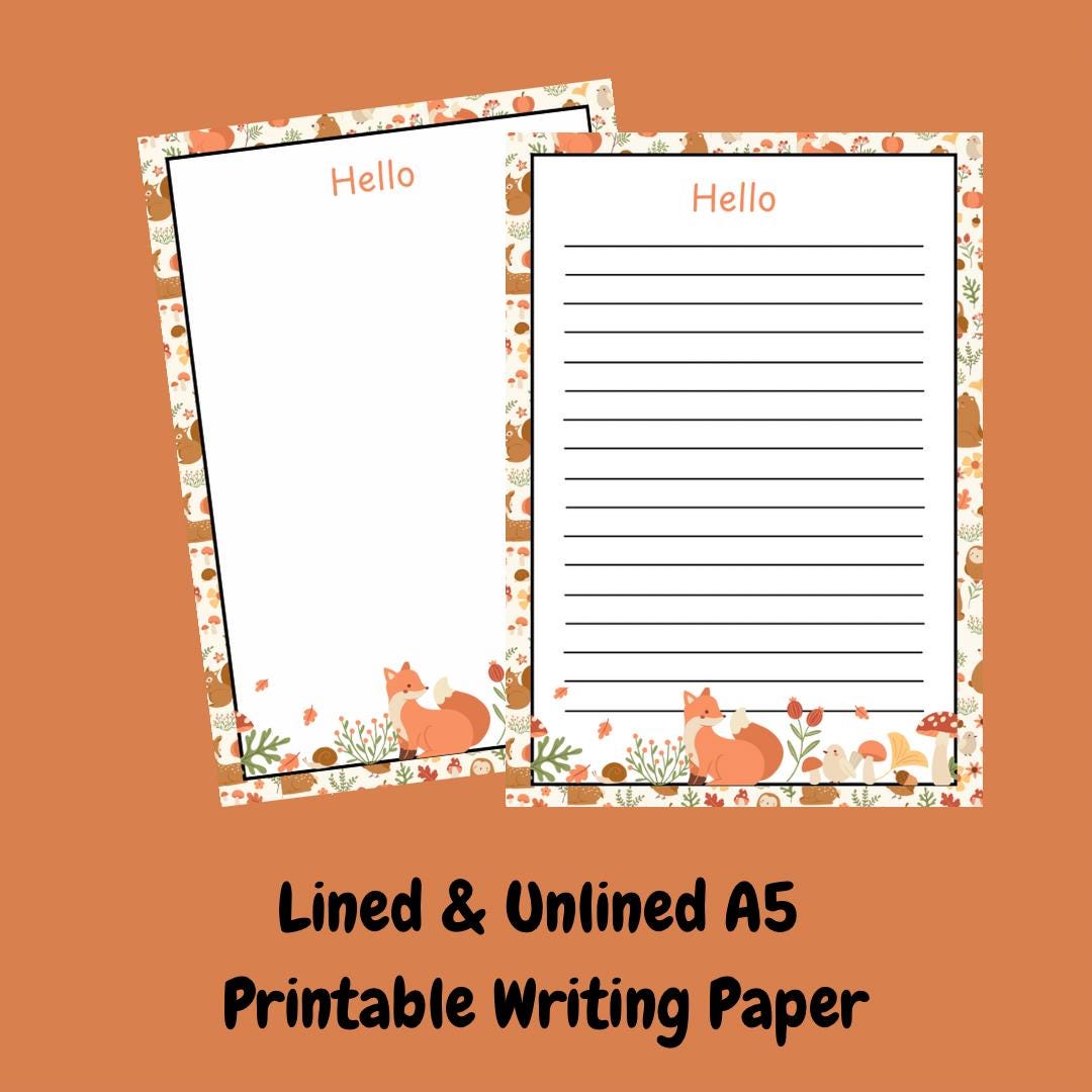 Cute Forest Animals Printable Writing Paper - Etsy