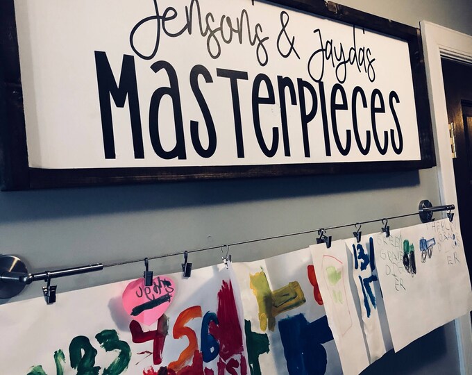 Masterpiece Sign / Kids Art Display / Kids Art Sign / Personalized Sign ...