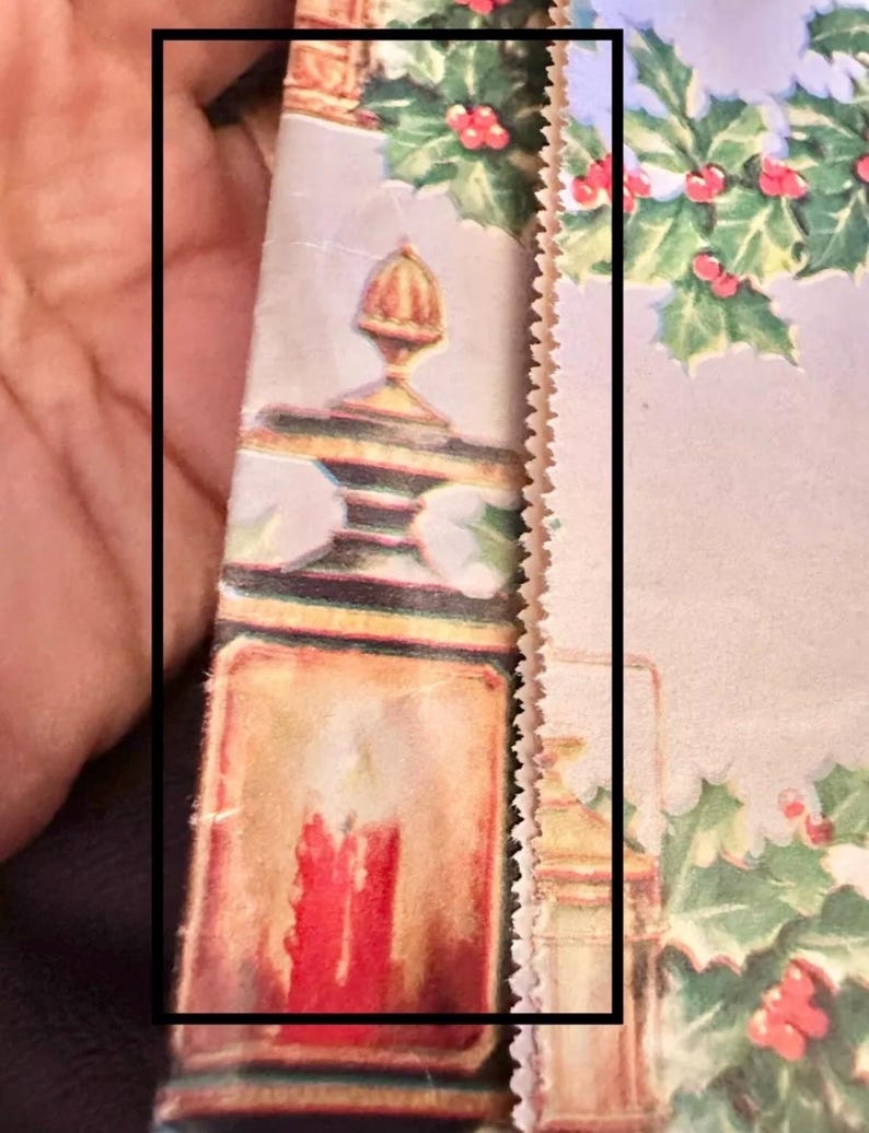 Vintage Christmas Wrapping Paper: Lanterns, Holly, Red Bows (20x30") - Etsy