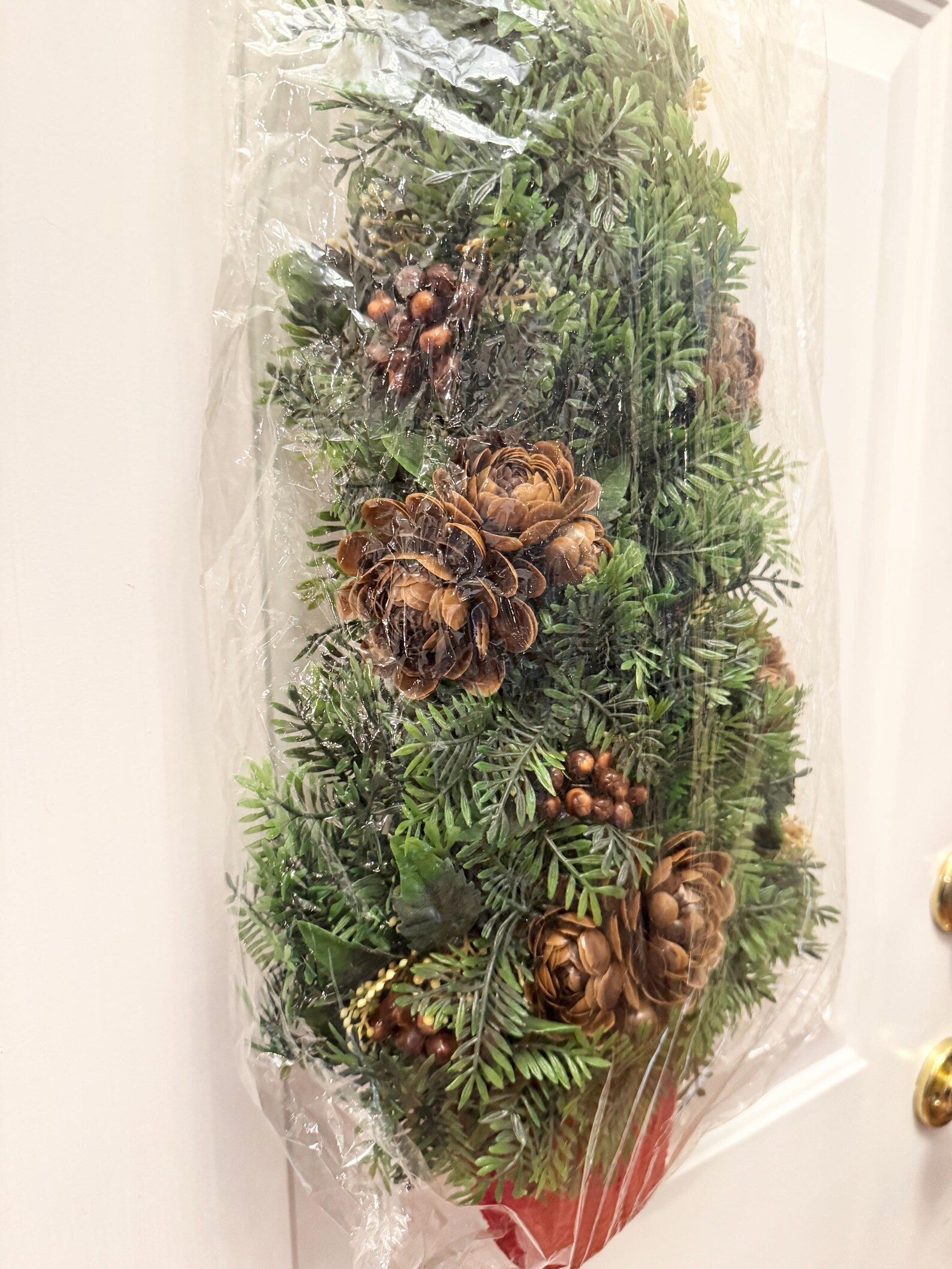 Vintage NOS Plastic Flat Back Christmas Cone Hanging Hemlock Half Tree ...