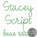Stacey Script Bean Stitch Embroidery Font | Etsy