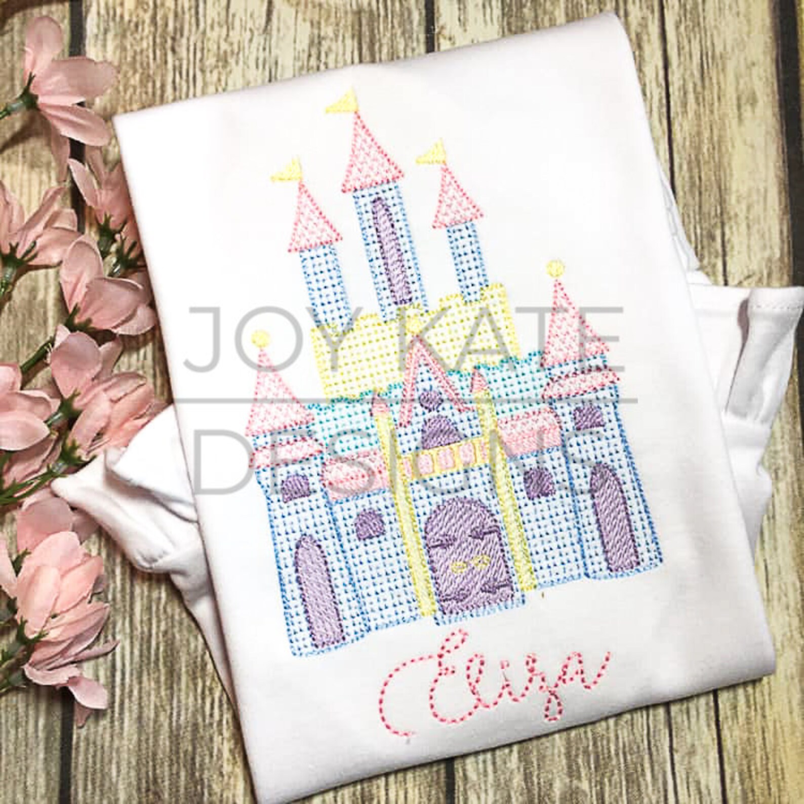 Princess Castle Sketch Embroidery Design - Etsy