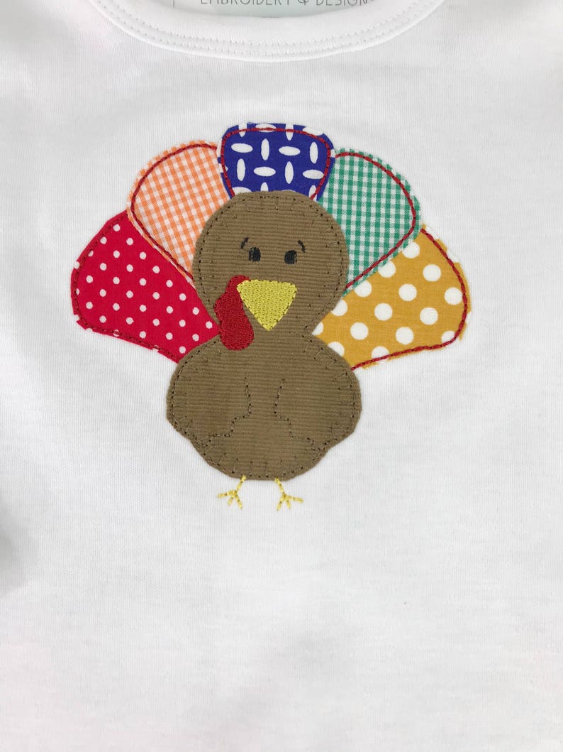 Blanket Stitch Turkey Applique Embroidery Design Fall Turkey - Etsy