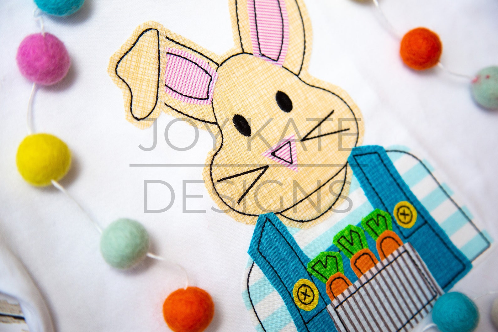Bunny With Overalls Bean Stitch Applique Design - Etsy