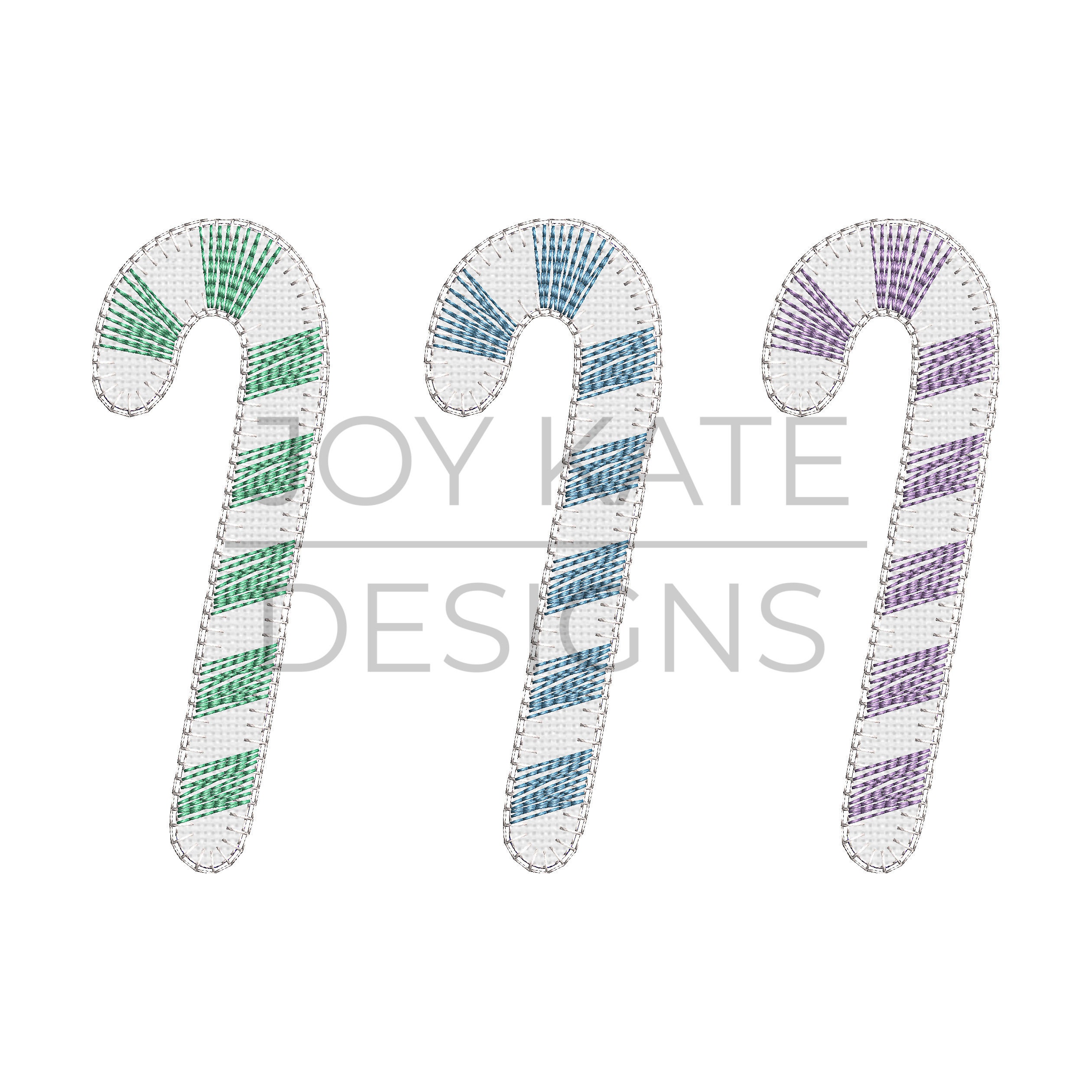 Candy Cane Trio Applique Design | Etsy