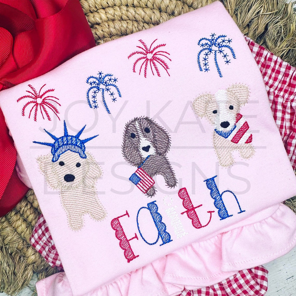 Liberty Puppy Dog Trio Sketch Embroidery Design - Etsy