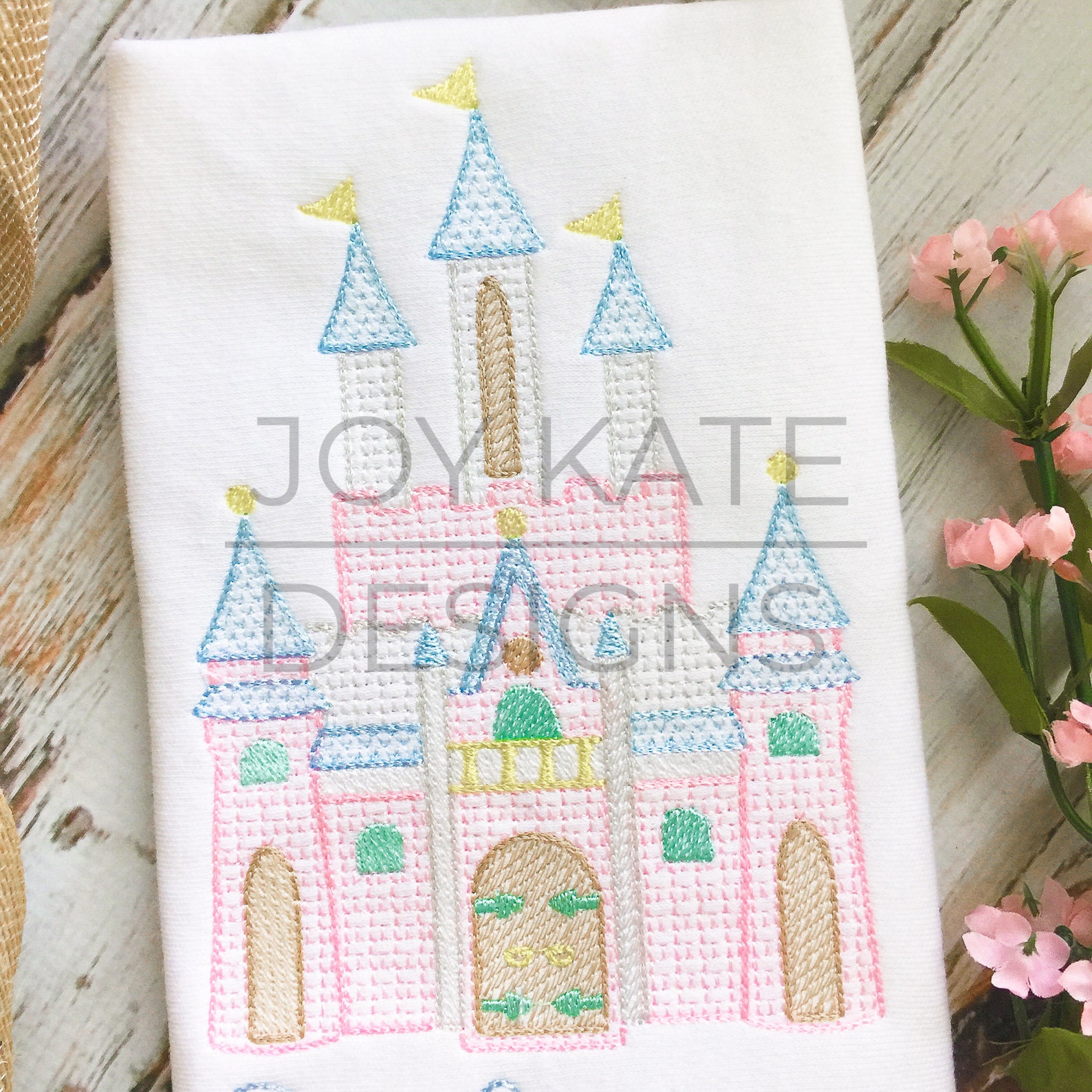 Princess Castle Sketch Embroidery Design - Etsy