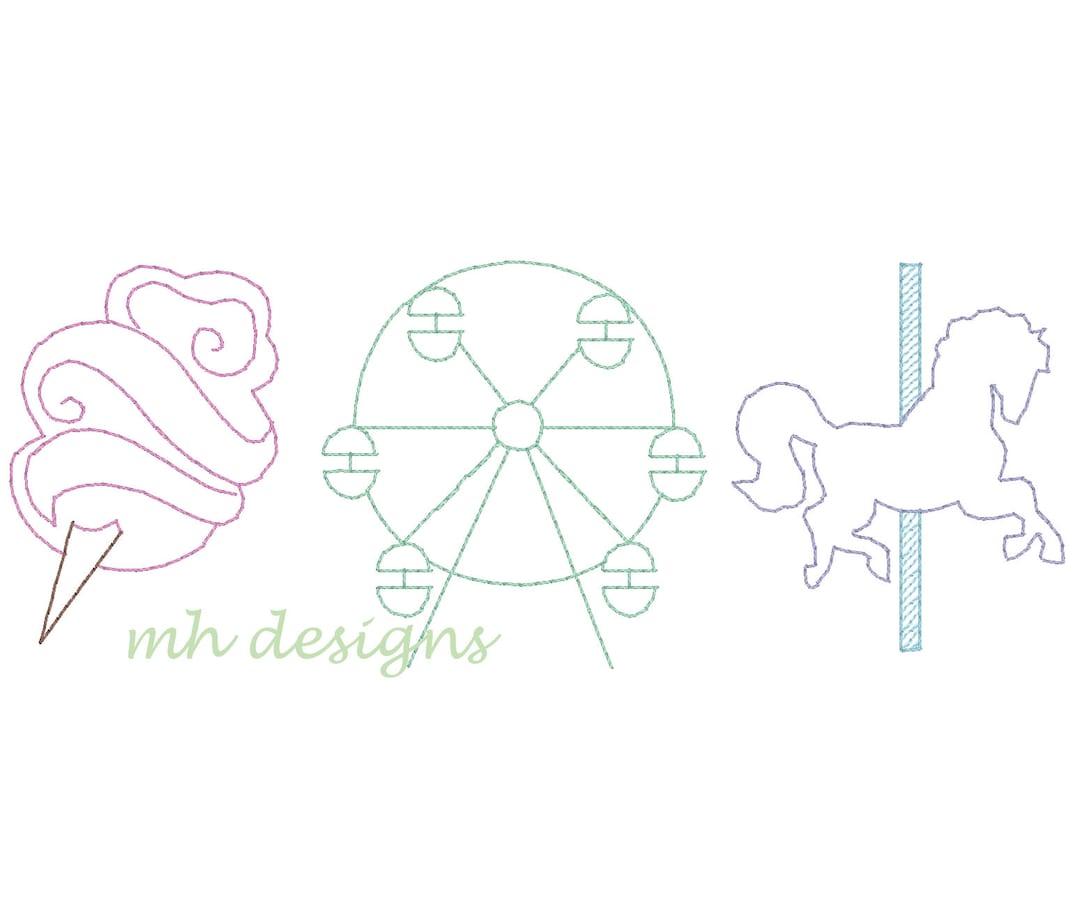 Vintage Stitch County Fair Embroidery Design, Quick Stitch Fair Theme ...