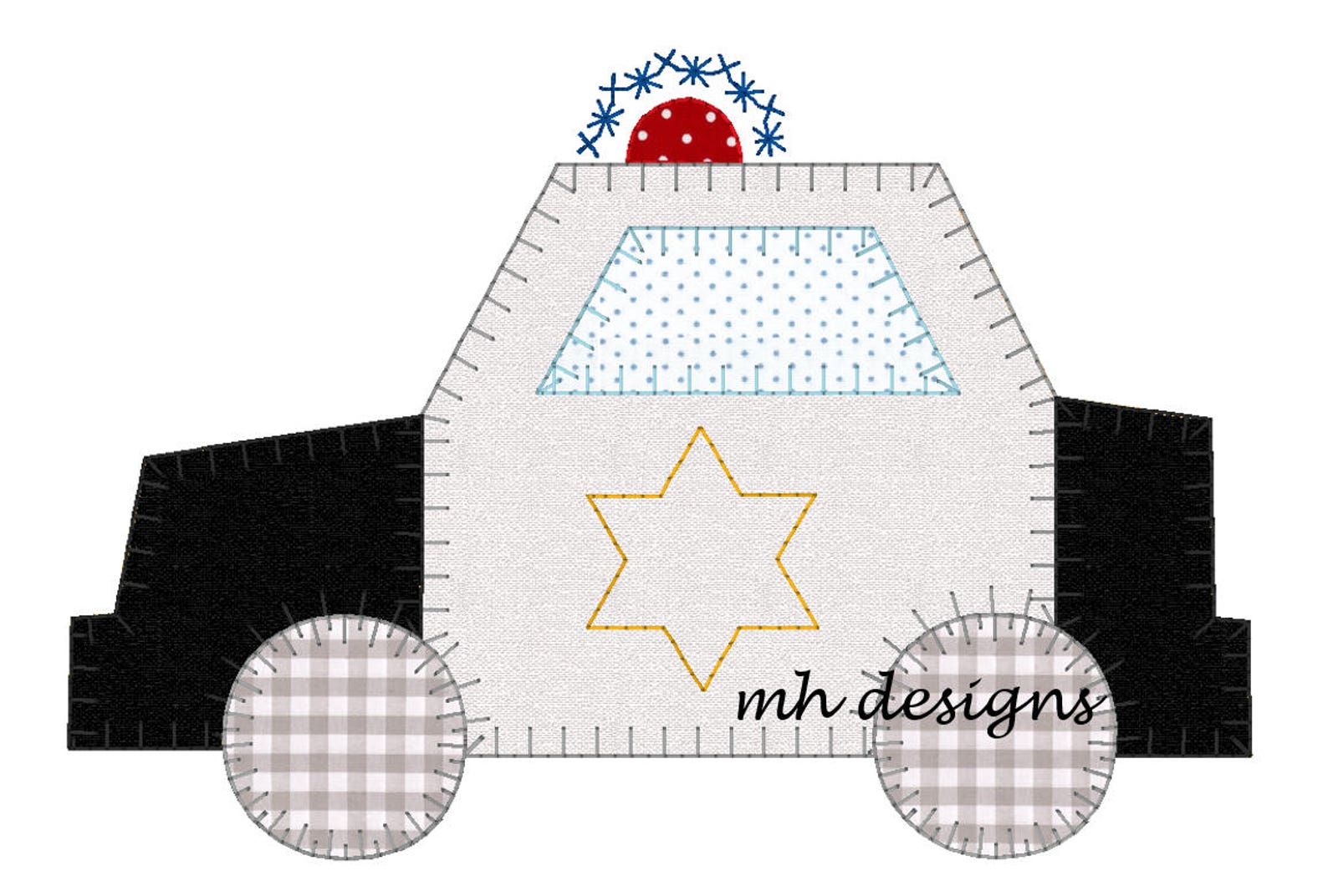 Police Car Applique Design Police Car Applique Vintage | Etsy