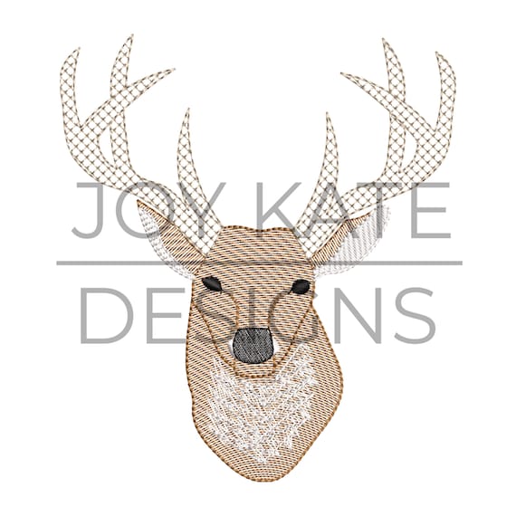 Deer Face Sketch Embroidery Design | Etsy