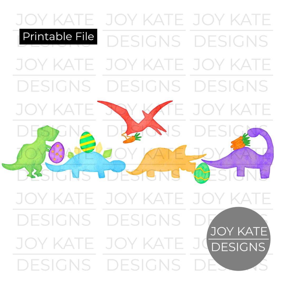 Easter Dinosaurs Watercolor Printable PNG - Etsy