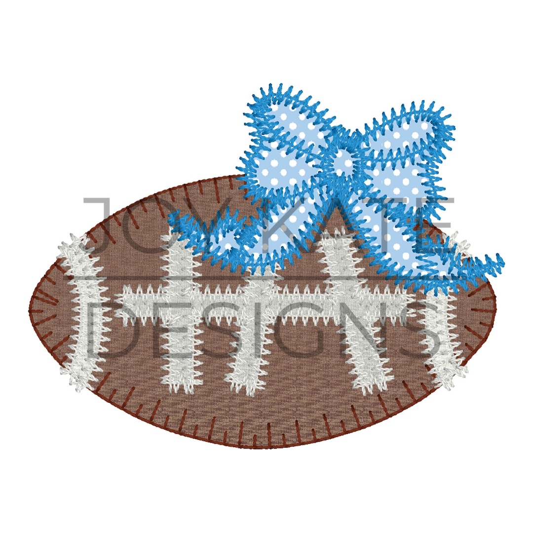 Football With Bow Vintage Applique Embroidery Design - Etsy