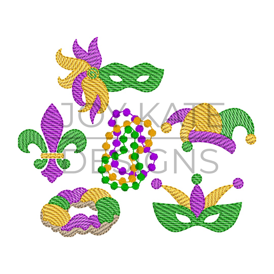 Build Your Own Mardi Gras Set of Embroidery Designs - Etsy
