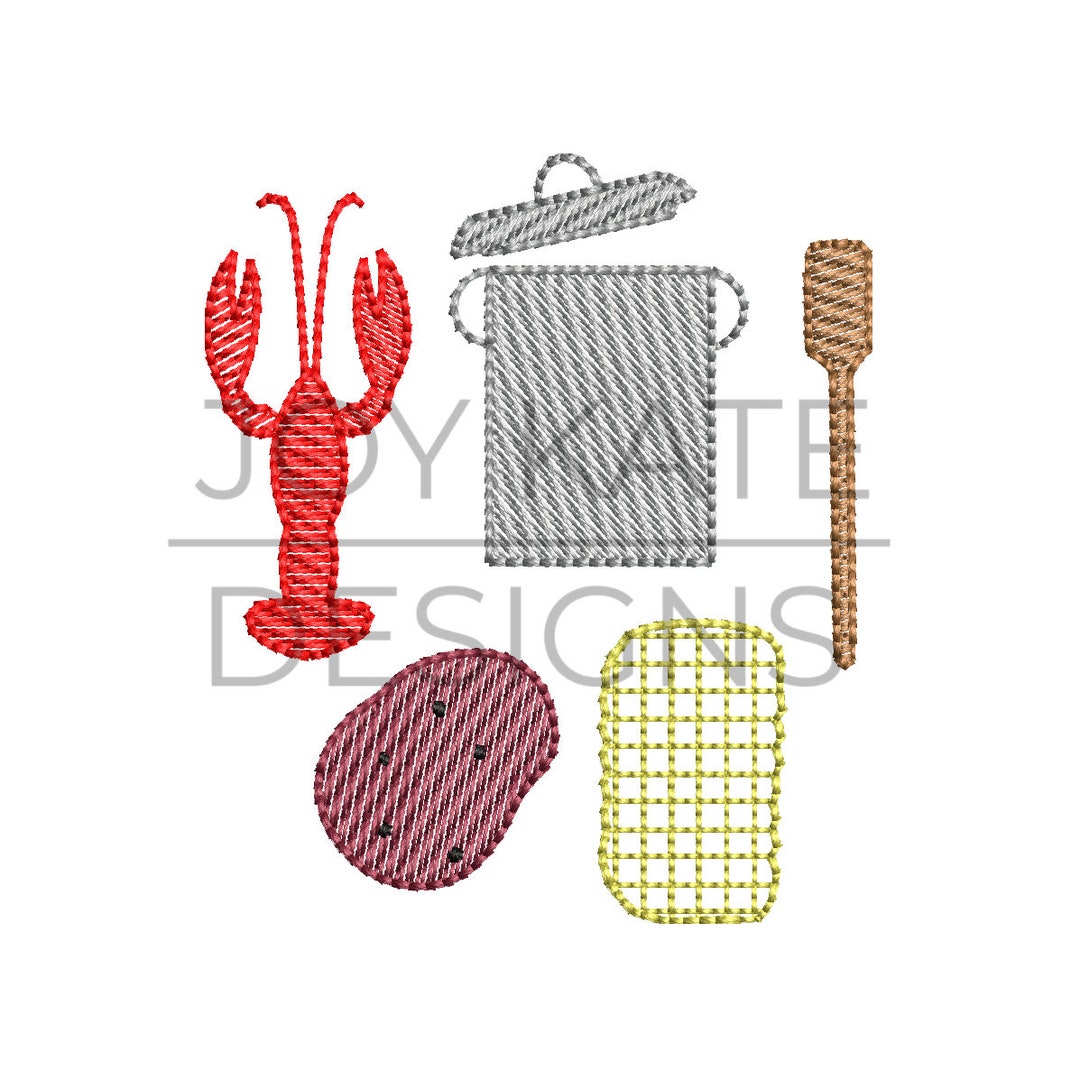 Build Your Own Crawfish Boil Set Embroidery Design - Etsy