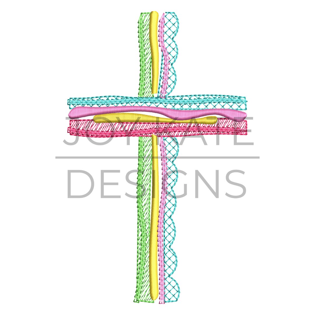Stitchy Colorful Cross Sketch Embroidery Design - Etsy