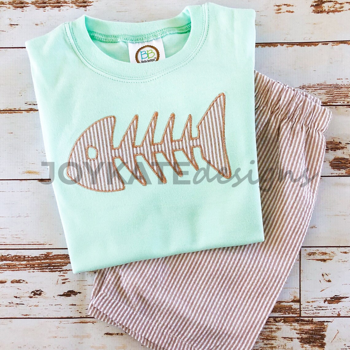 Bonefish Zigzag Applique Embroidery Design | Etsy