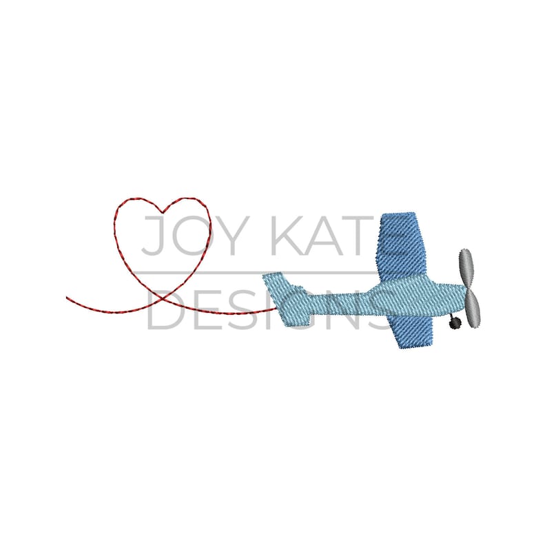 Avión con corazón mini diseño de bordado - Etsy España