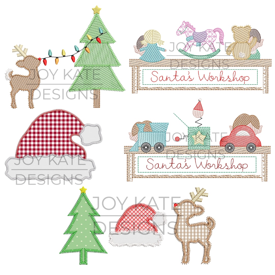 Set of 5 Christmas Designs Bundle - Etsy