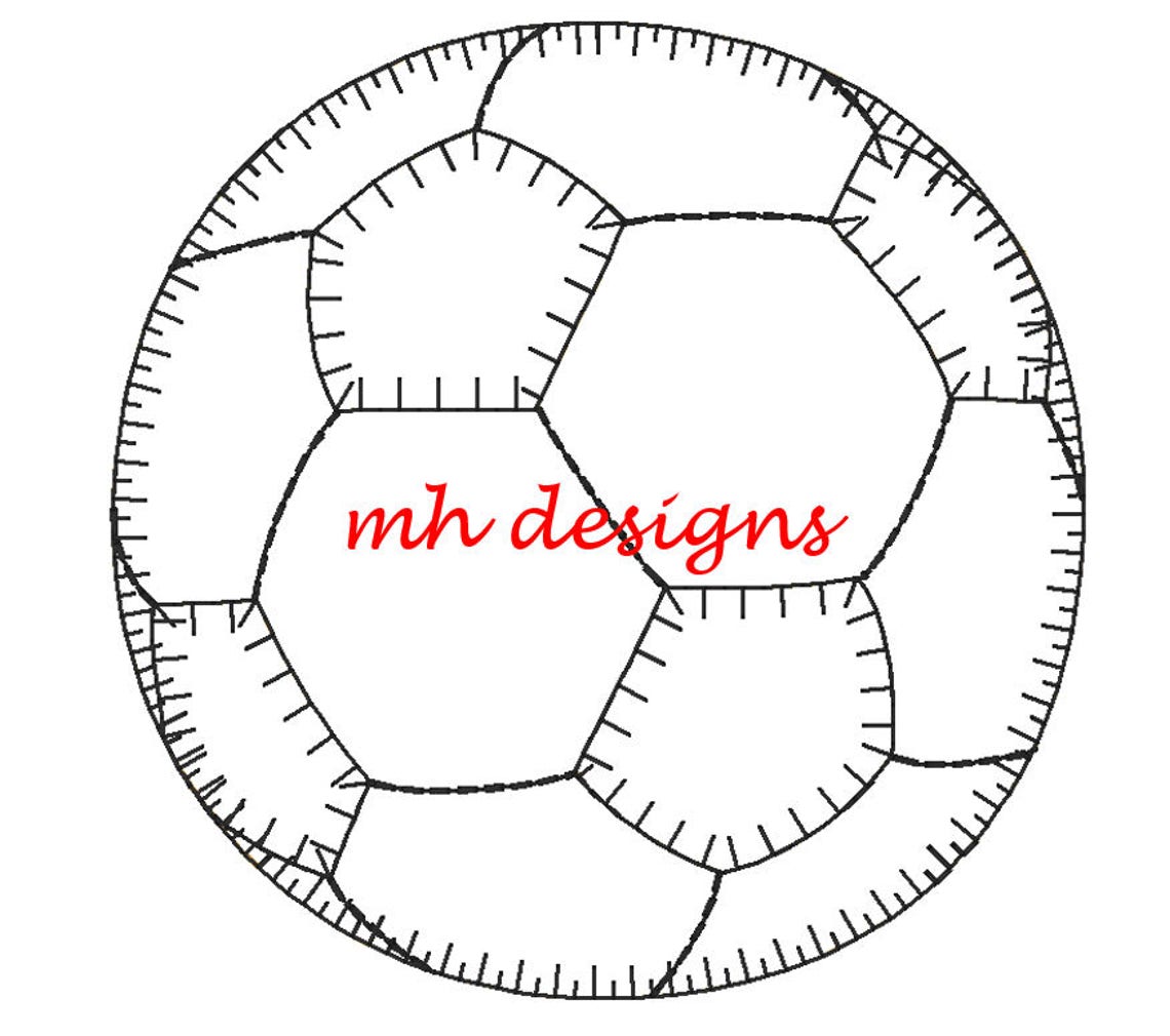 Soccer Ball Applique Embroidery Design (5 Sizes), Vintage Soccer Ball ...