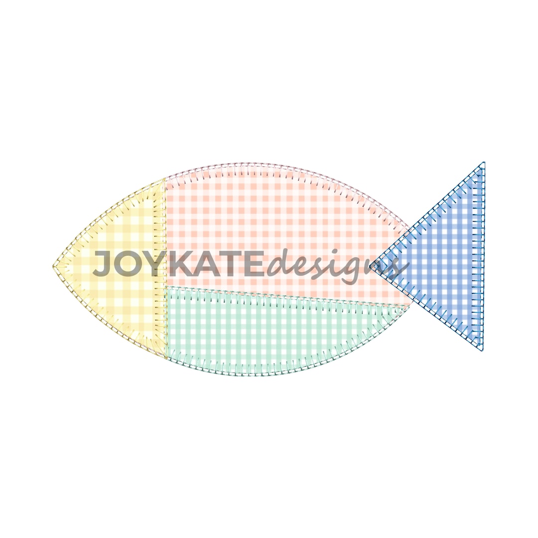 Simple Fish Blanket Stitch Applique - Etsy