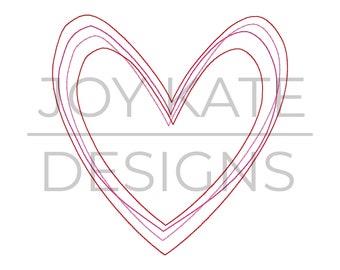 Scribble Heart Frame for Names, Bean Stitch, Machine Embroidery Design ...