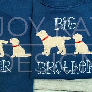 Big Brother Little Brother Dog Applique Design - Etsy