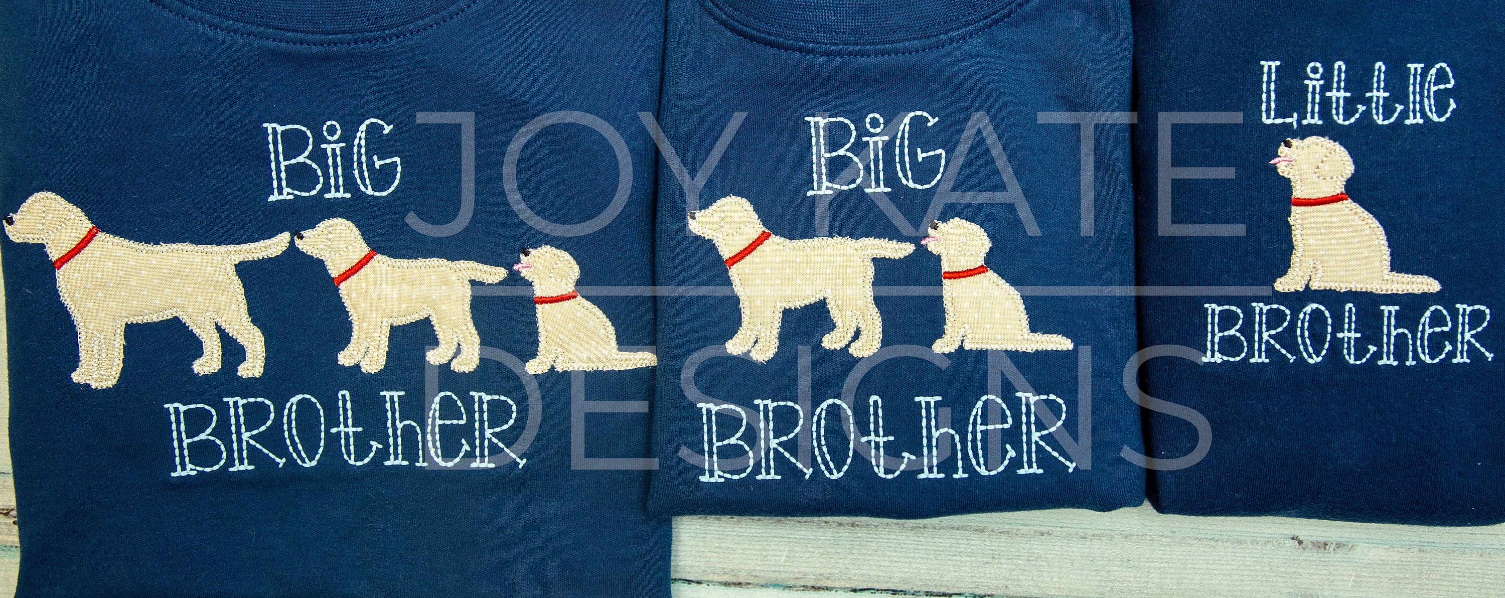 Big Brother Little Brother Dog Applique Design - Etsy