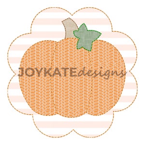 Pumpkin With Scallop Circle Patch Applique Embroidery Design - Etsy