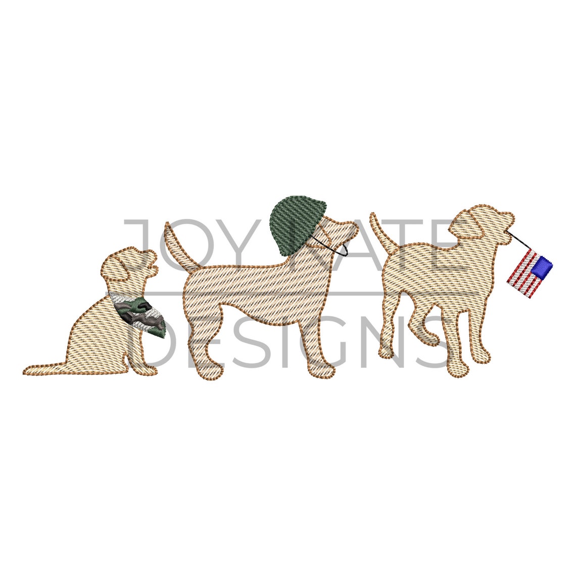 Patriotic Military Dog Parade Sketch Embroidery Design - Etsy