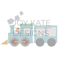 Train Scene Sketch Machine Embroidery Design, Vintage Train Embroidery ...