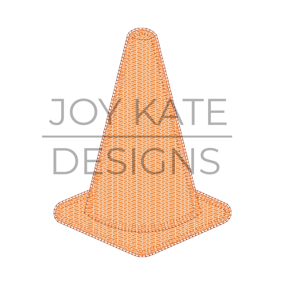 Orange Traffic Cone Applique Design - Etsy